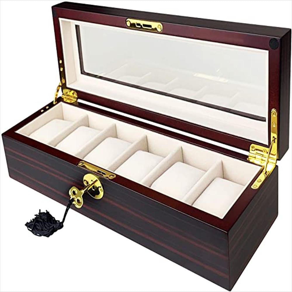 exito.com | Caja De Reloj Con 6 Ranuras De Madera Timlog | Éxito