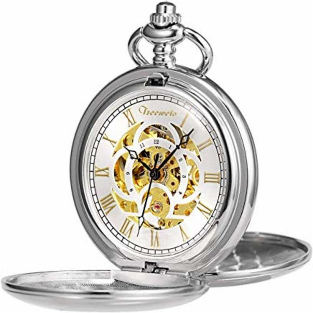 exito.com | Reloj De Bolsillo Con Cadena Doble Caja Lisa Mecánic | Éxito