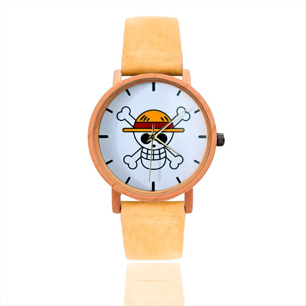 Reloj One Piece Estilo Madera Cafe