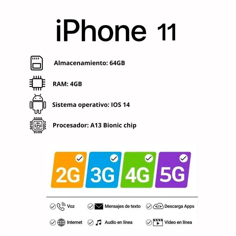 exito.com | Celular Reacondicionado Iphone 11 64Gb Negro + Audif | Éxito