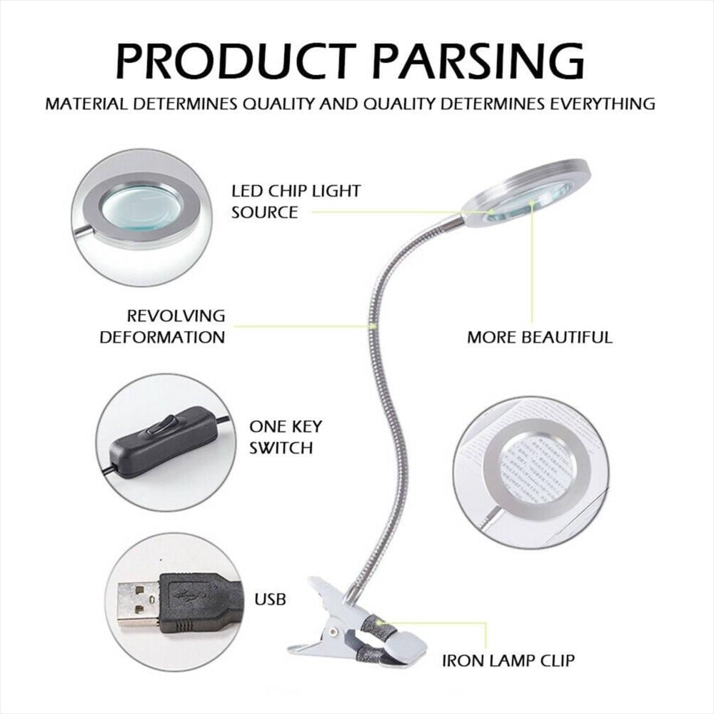 exito.com | Lampara De Lupa Led Metalica Con Prensa Usb. | Éxito