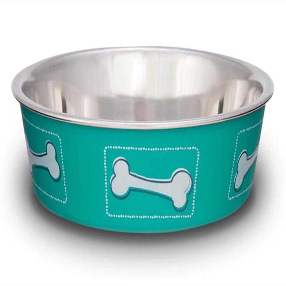 Plato Acero Inoxidable Perro Loving Pets Bella Aqua Sea M
