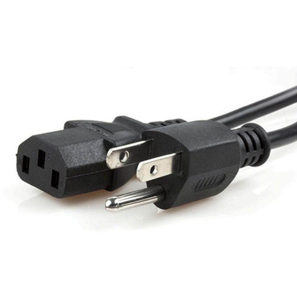 Cable Poder Corriente Plano Carga Rápida Negro Pc Monitor Portátil img #2