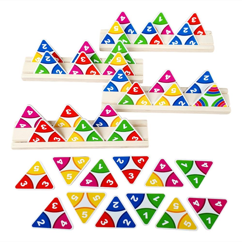 Tri Domino Triangular Madera Familia Juego Mesa Amigos img #2