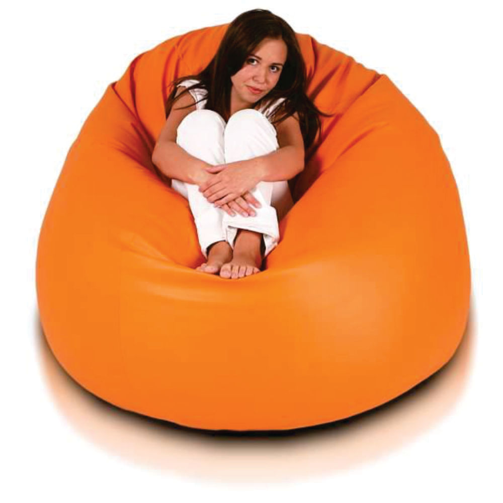 Puff Gigante Dormipuff Naranja Ecocuero