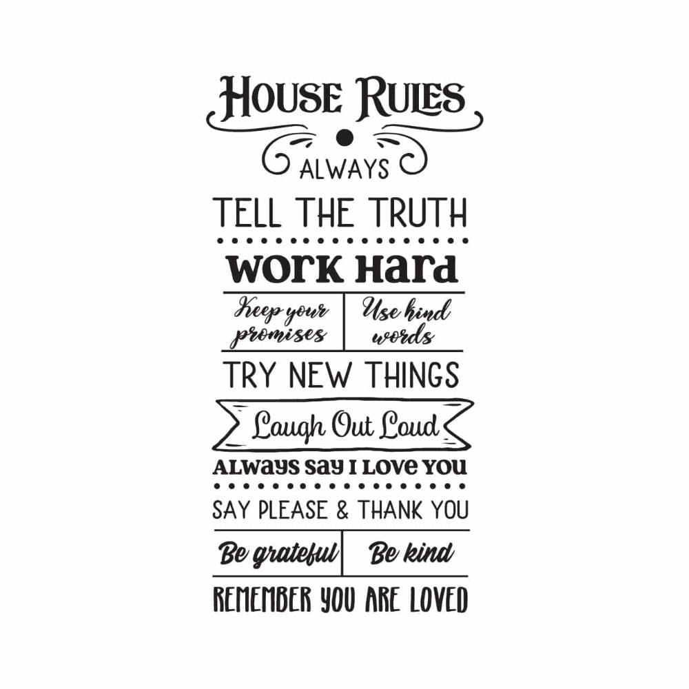 Vinilo Decorativo De Texto Reglas De La Casa House Rules Creavinilo img #2
