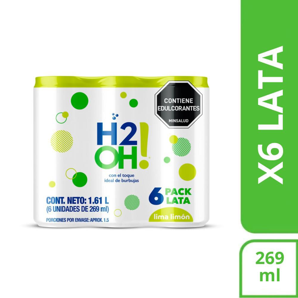 Bebida gasificada H2O lima limón lata x6und 269ml (1614 ml) img #1