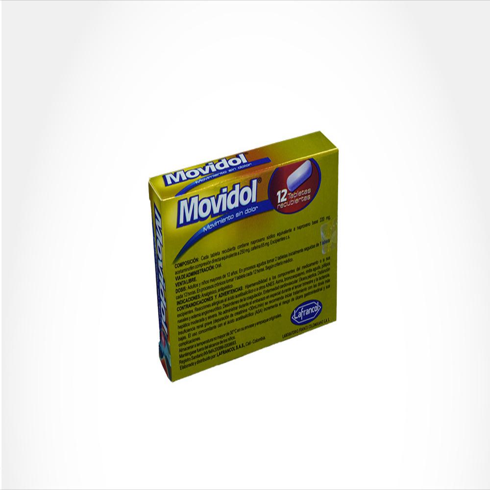 Movidol Acetaminofen (Paracetamol) 250Mg/Cafeina 65Mg/Naproxeno 220Mg ...