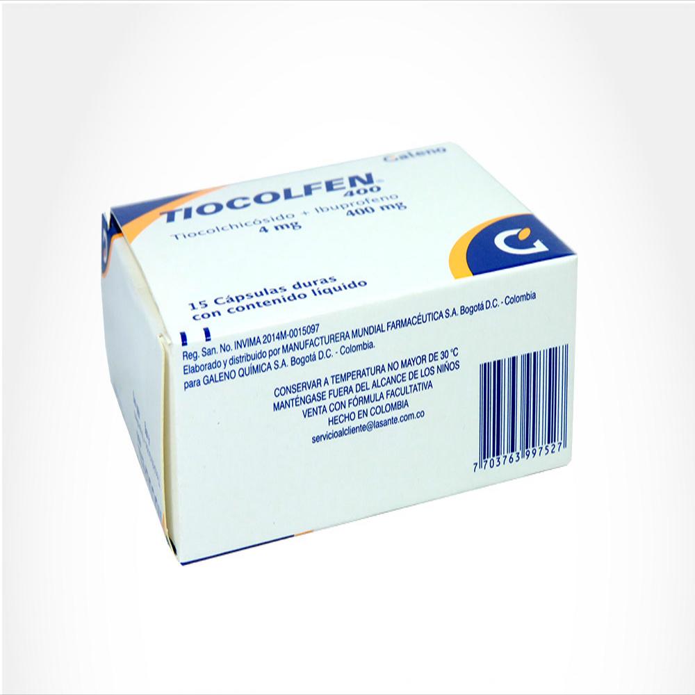 Tiocolfen Ibuprofeno 400Mg/Tiocolchicosido 4Mg Cap Dur Oral Caj 15 Cap ...