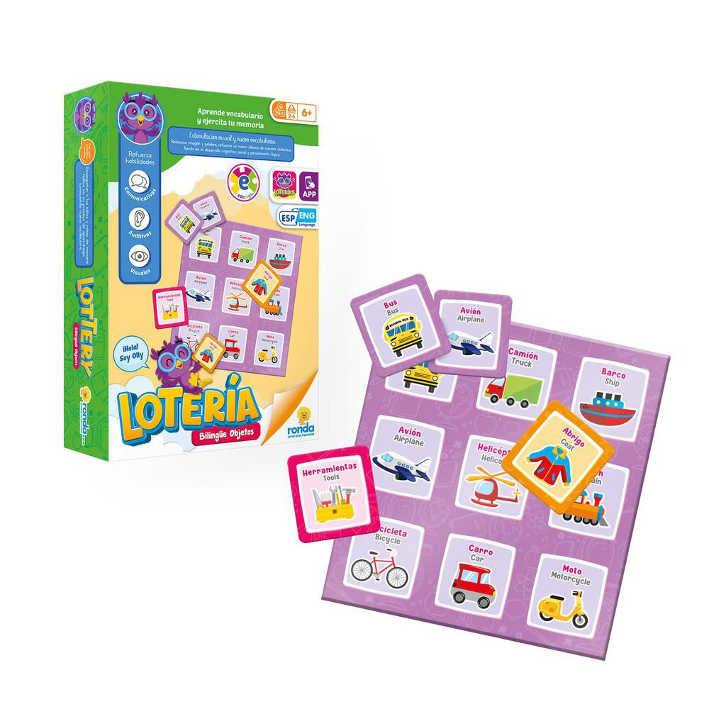 Juego didactivo Loteria Bilingue Objetos RONDA img #1