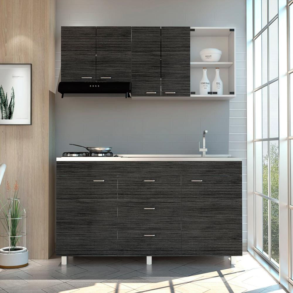 Cocina Moderno 150 Derecho Madera Aglomerada Moderno