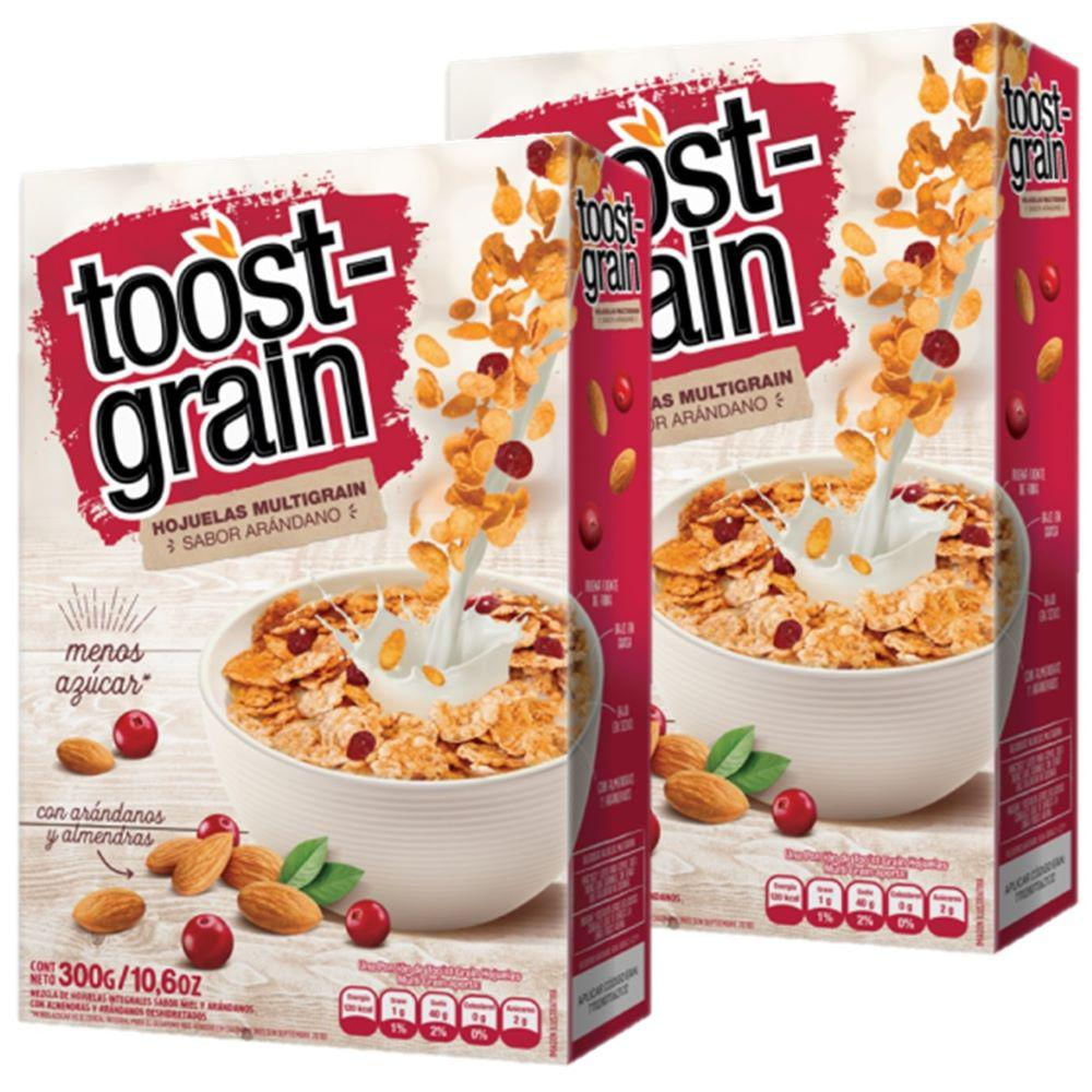 Cereal Integral Toost Grain Hojuelas Arándanos 300Gr X2