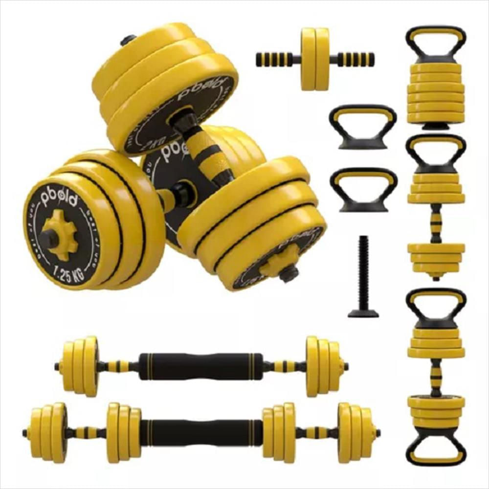Kit Juego Pesas Mancuernas 20 Kg Ajustables Metálica Gym 8 En 1 img #1